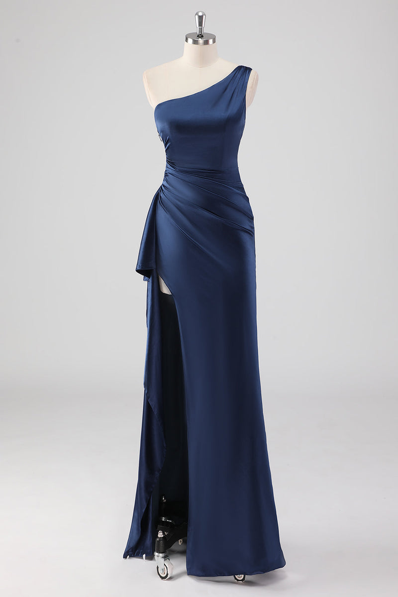 Satin Kleid Lang Mit Rmel