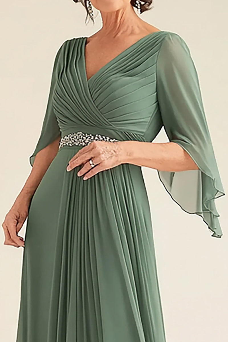 Kleid Eukalyptus Grun Lang