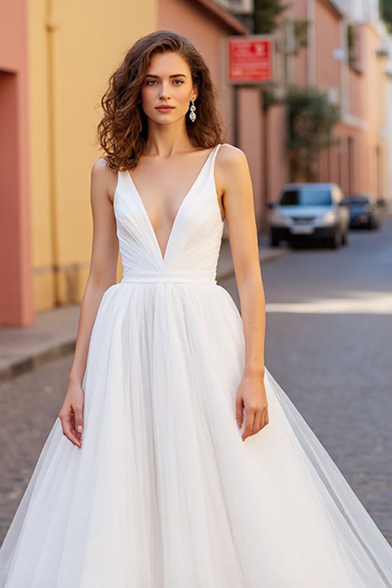 Hochzeitskleid A Linie Tull