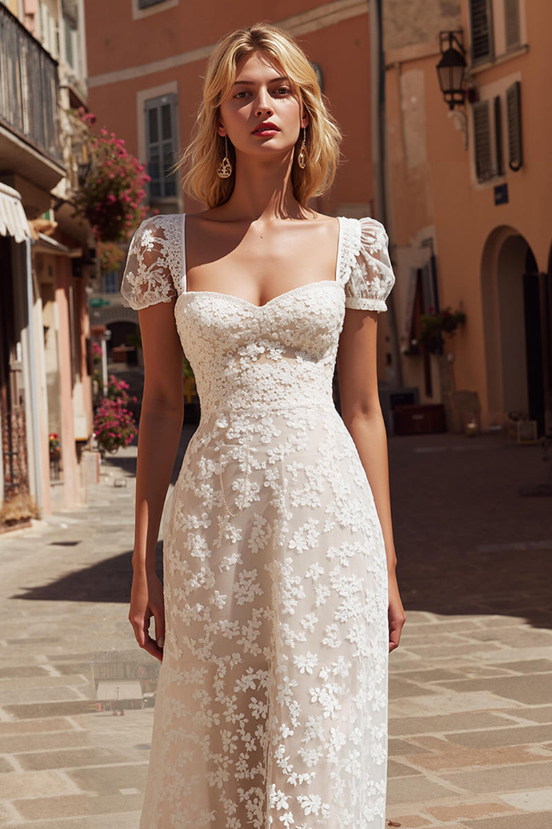 Brautkleid A Linie Mit Armeln