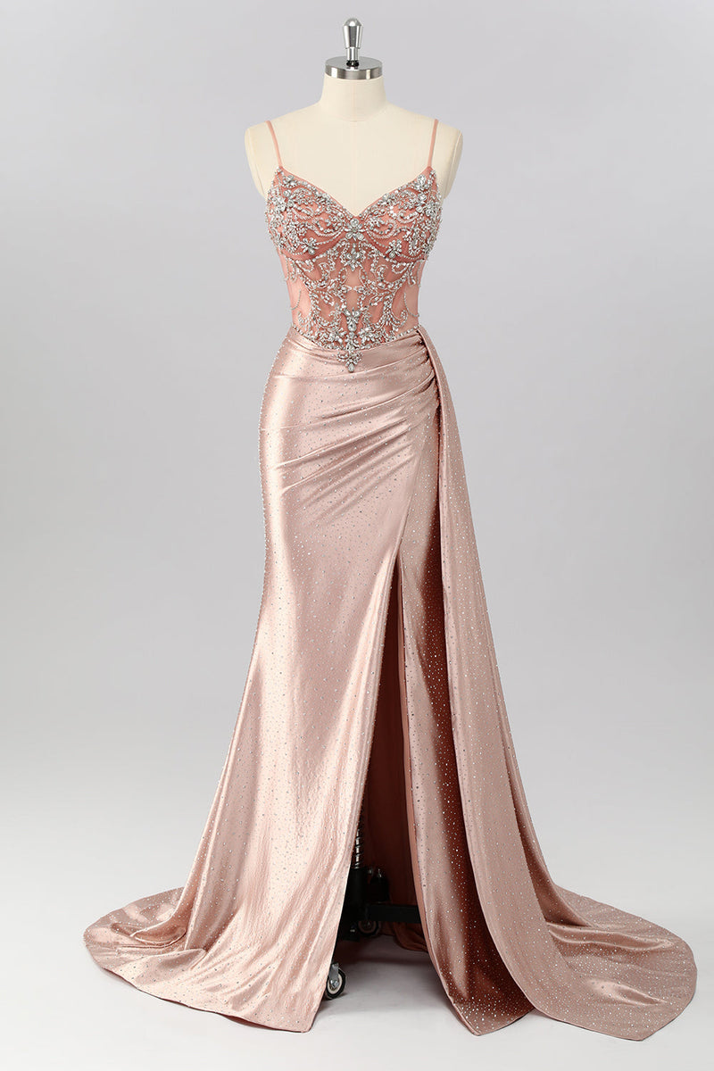 ZAPAKA Frauen Blush Ballkleid mit seitlichem Streamer Meerjungfrau ...