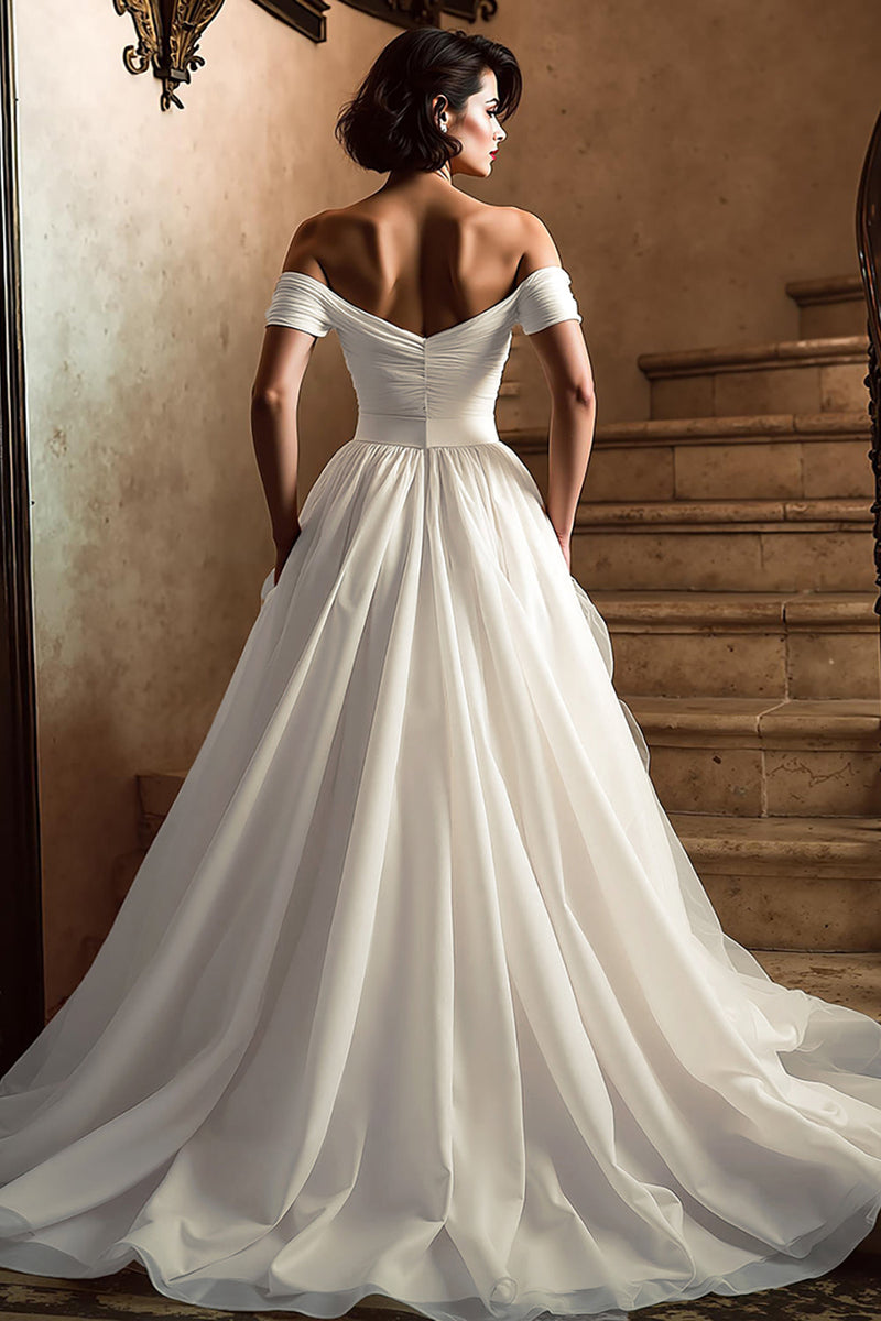 Fabelhafte Brautkleid A Linie Mit Schlitz Bild