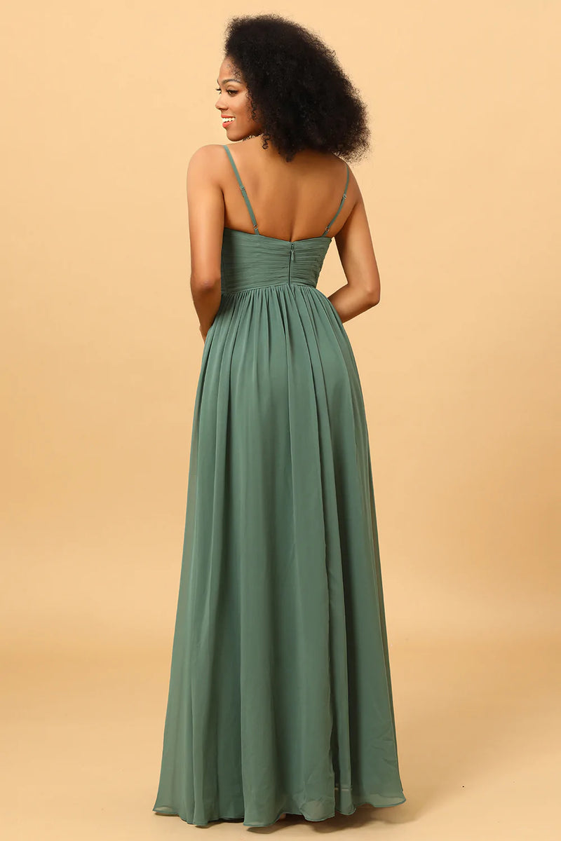 Kleid Eukalyptus Grun Lang